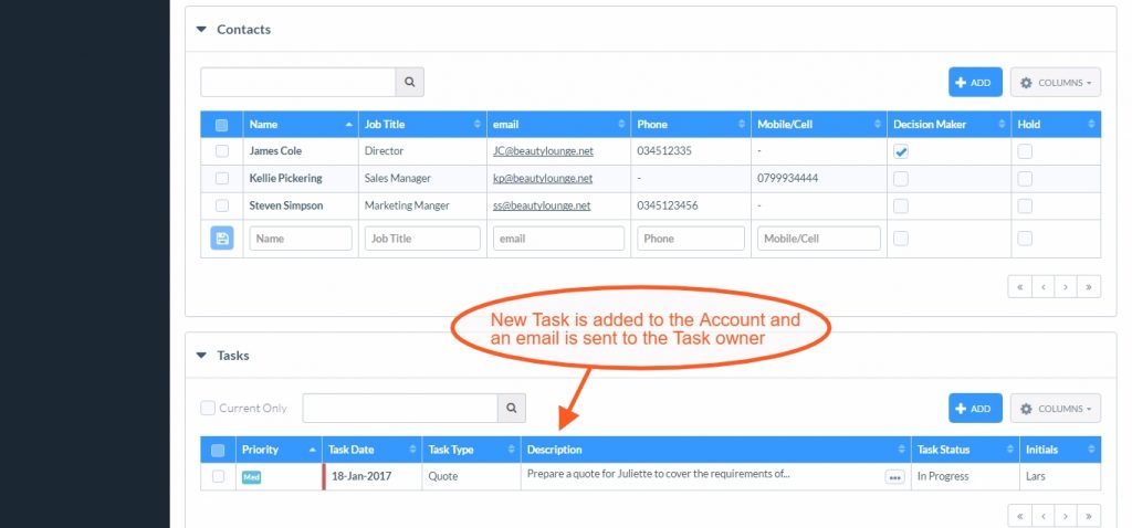 Managing Tasks in your CRM system