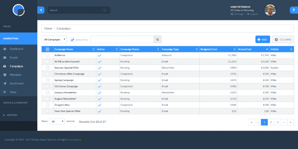 Marketing Campaign Stats - Manage your ROI from your CRM